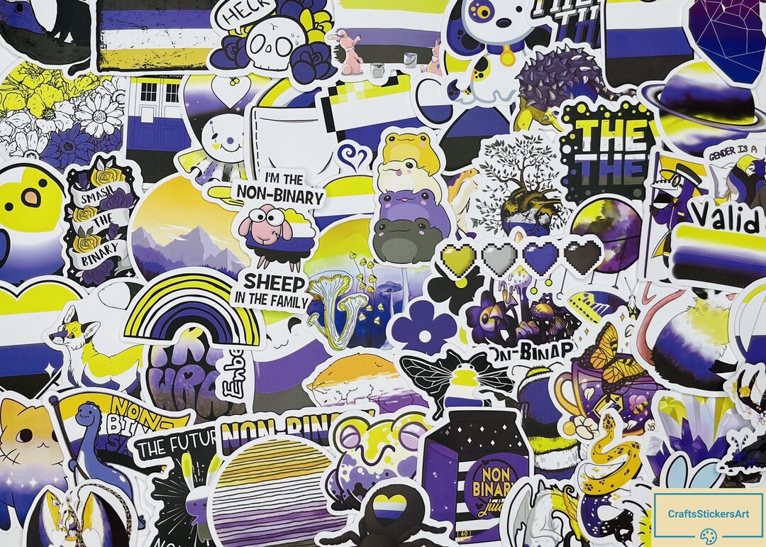 Non-binary They/them Stickers Pack | 10-50pcs Vinyl Decals | LGBTQ ...