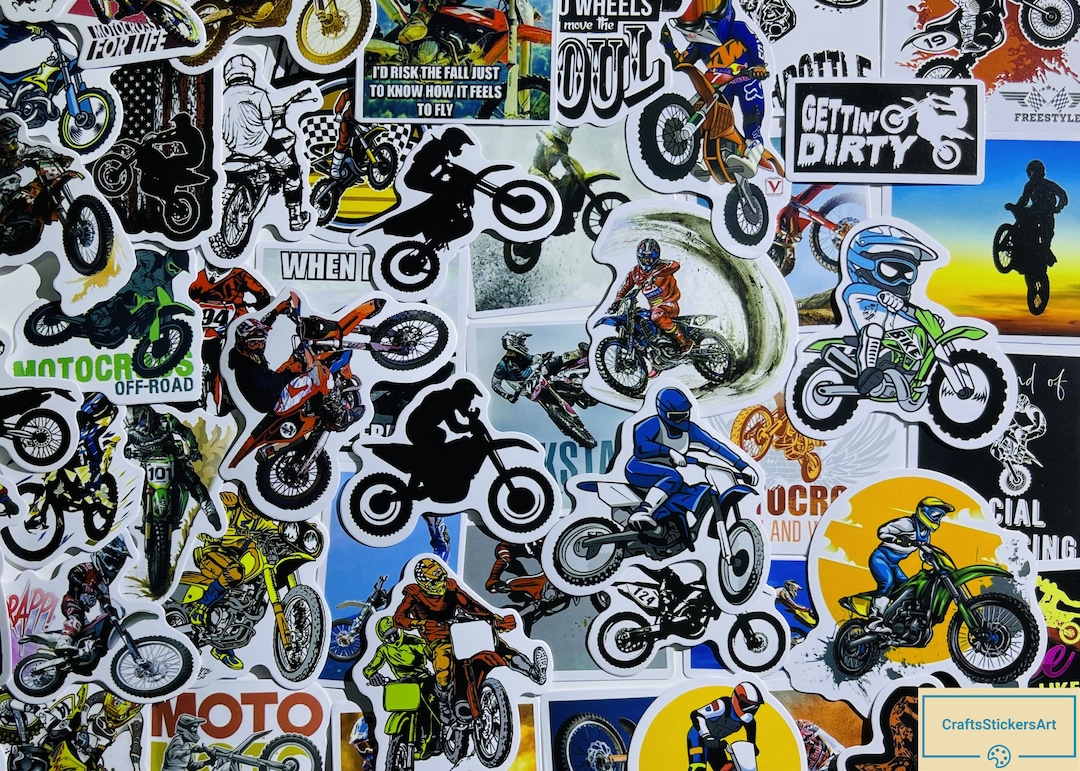 Motocross, Dirt Bike Stickers, Vinyl Stickers, 10-50 Pcs Random Pack ...
