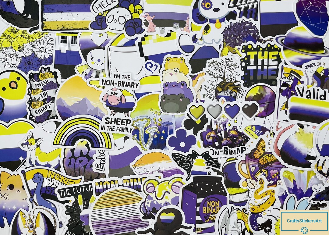 NON BINARY, They Them Stickers, They Them Pronouns, Vinyl Stickers, 10 ...