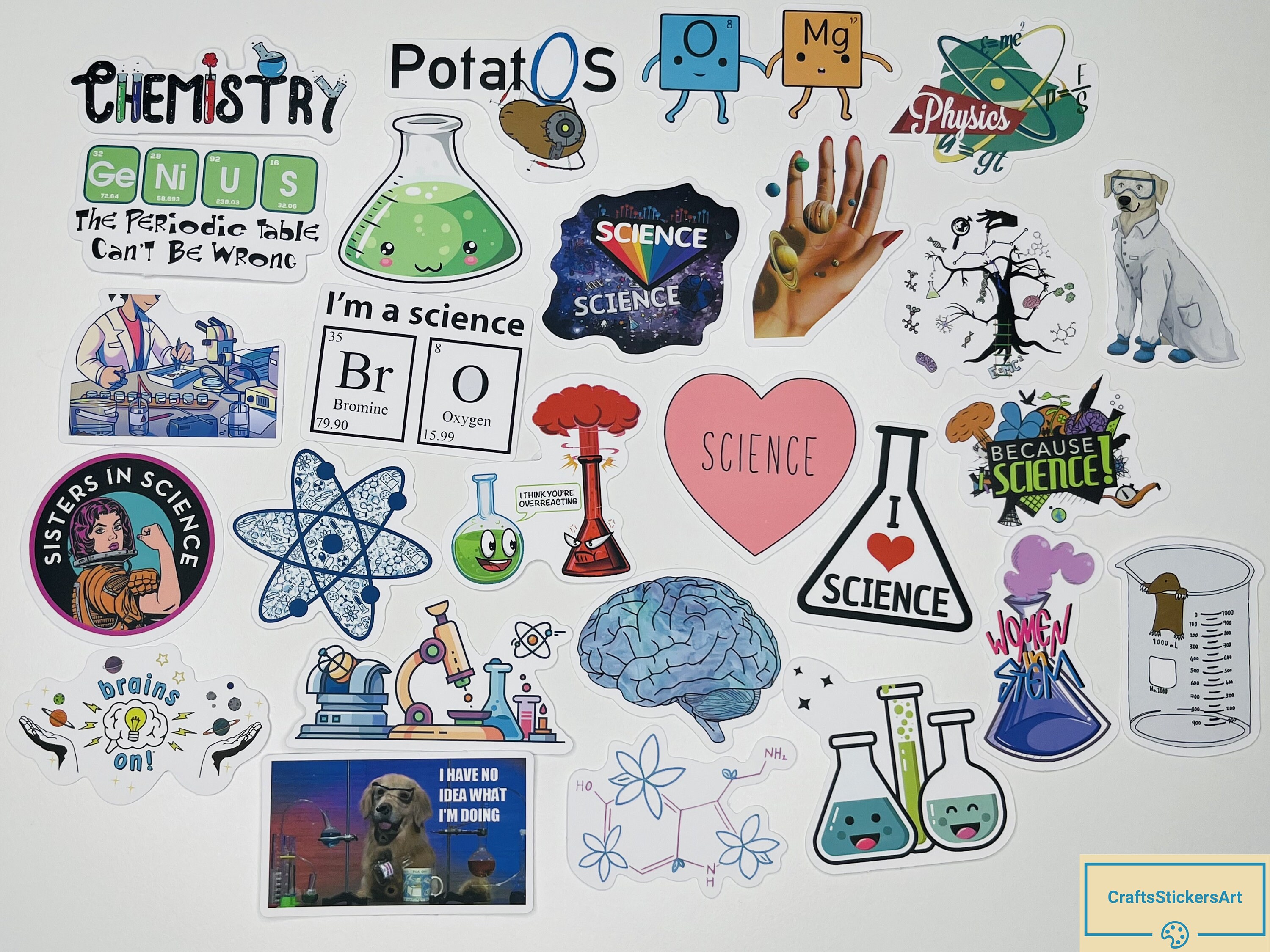 SCIENCE Stickers,laboratory Science Chemistry Sticker, Physics Biology ...