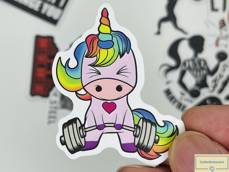 Workout, Exercise, Weight Lifting Stickers, Vinyl Stickers, 10-50 Pcs ...