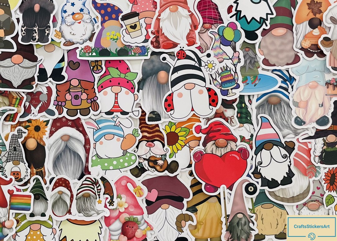 GNOMES Stickers, Vinyl Stickers, 10-100 Pcs Random Pack, FREE Shipping ...