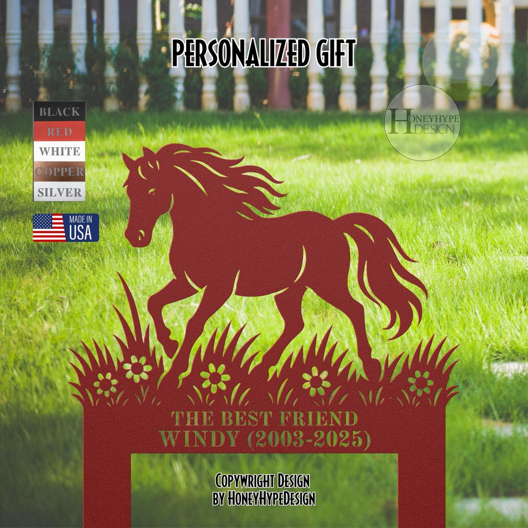 In Loving Memory of Horse Personalized Horse Memorial Garden Metal Sign ...