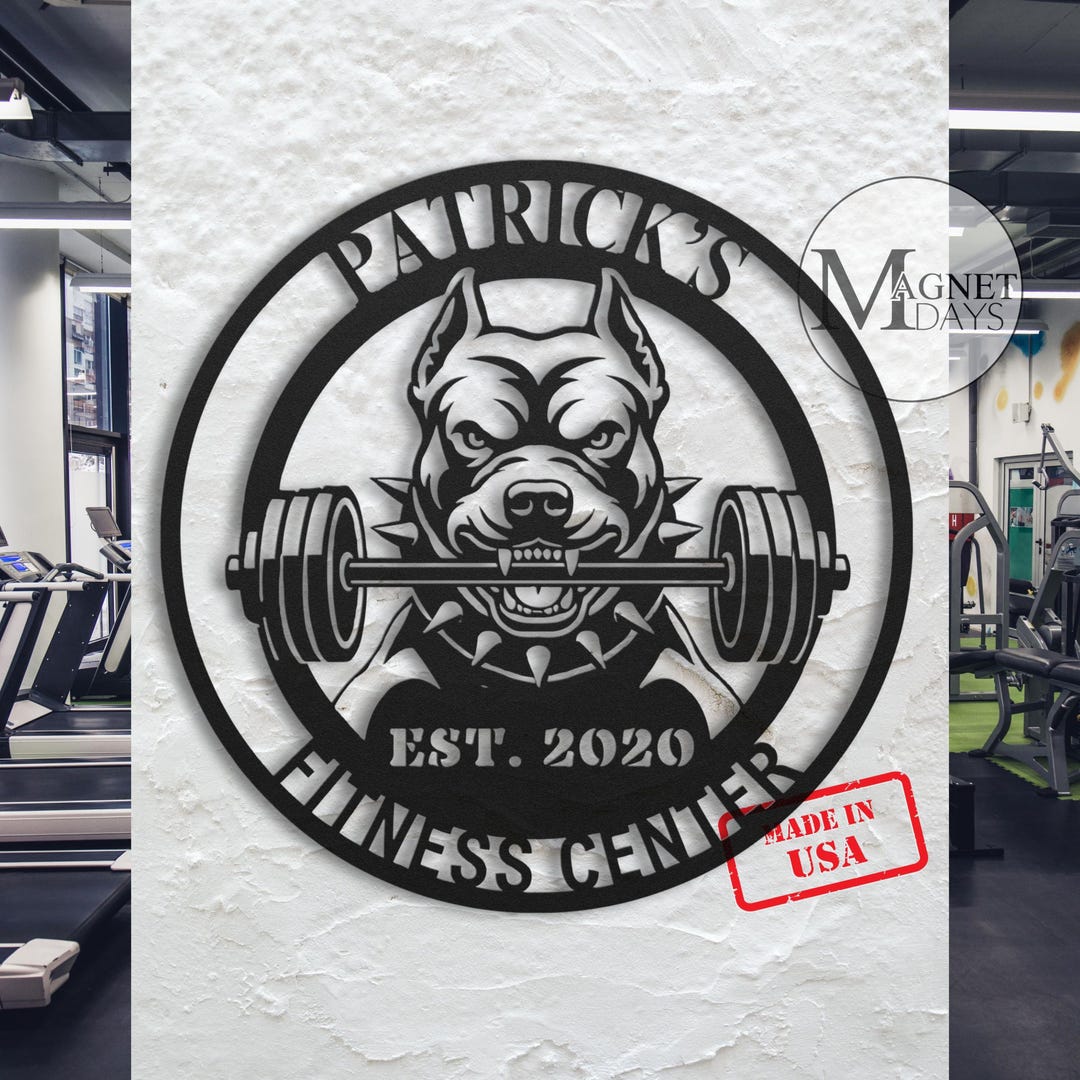 Gym Weight Plate Monogram Personalized Home Gym Sign Custom Metal Sign ...