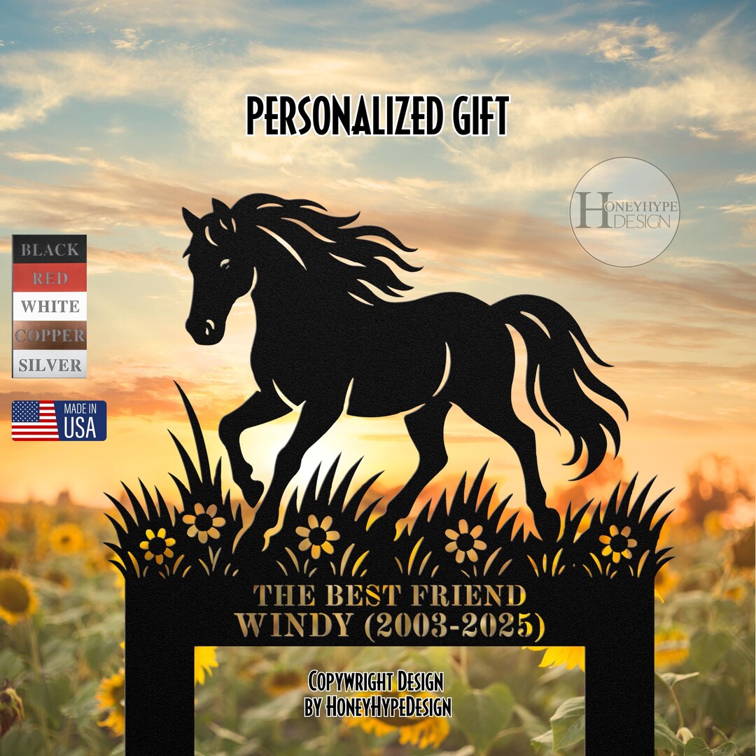 In Loving Memory of Horse Personalized Horse Memorial Garden Metal Sign ...