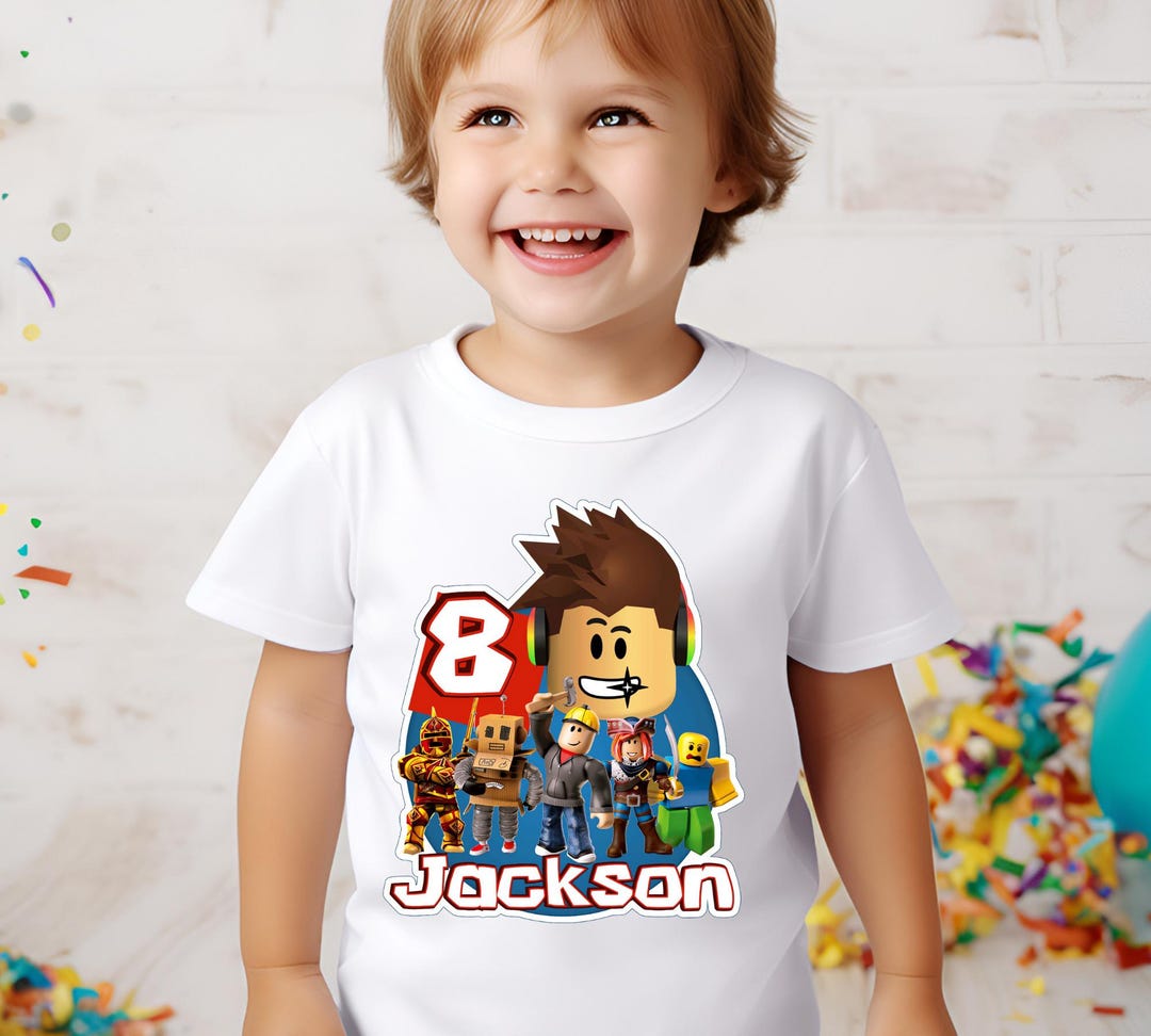 Custom Roblox Shirt | Birthday Boy Tshirt | Bday Robots Tee | Video ...