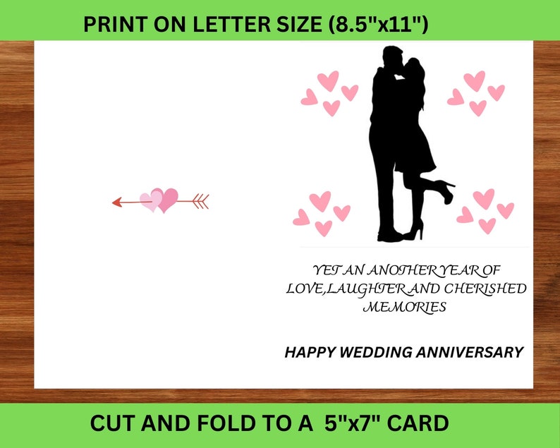 Happy Wedding Anniversary, Printable Wedding Anniversary Card ...