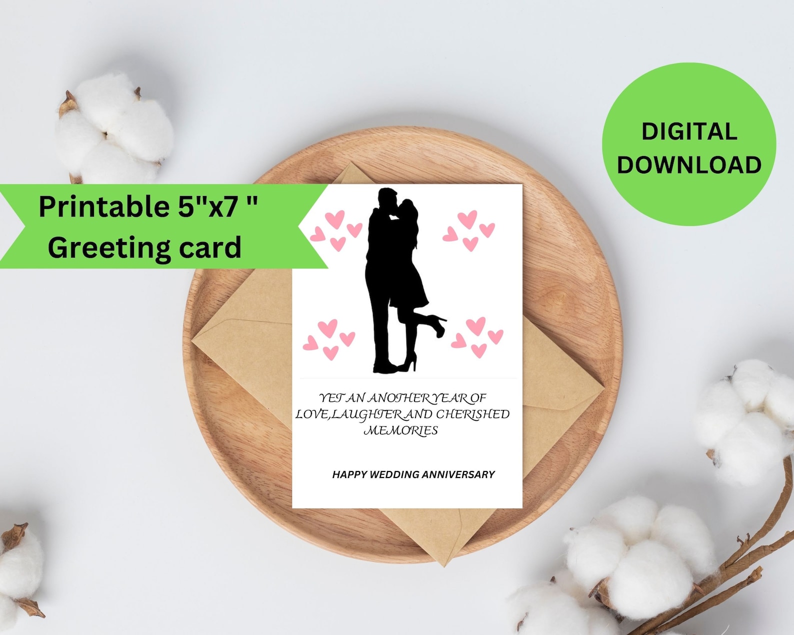 Happy Wedding Anniversary, Printable Wedding Anniversary Card ...