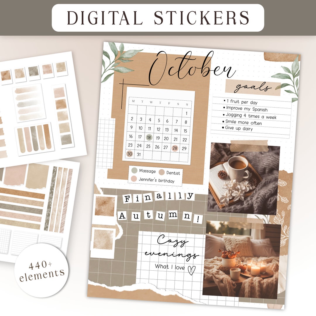 Digital Stickers | Digital Stickers for Planner | Aesthetic Digital ...