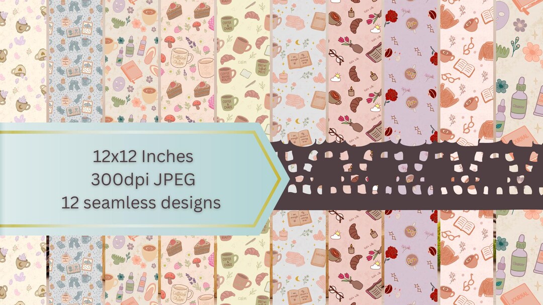 Cozy Morning Rituals | Soft Girl Café Aesthetic Seamless Digital Paper ...