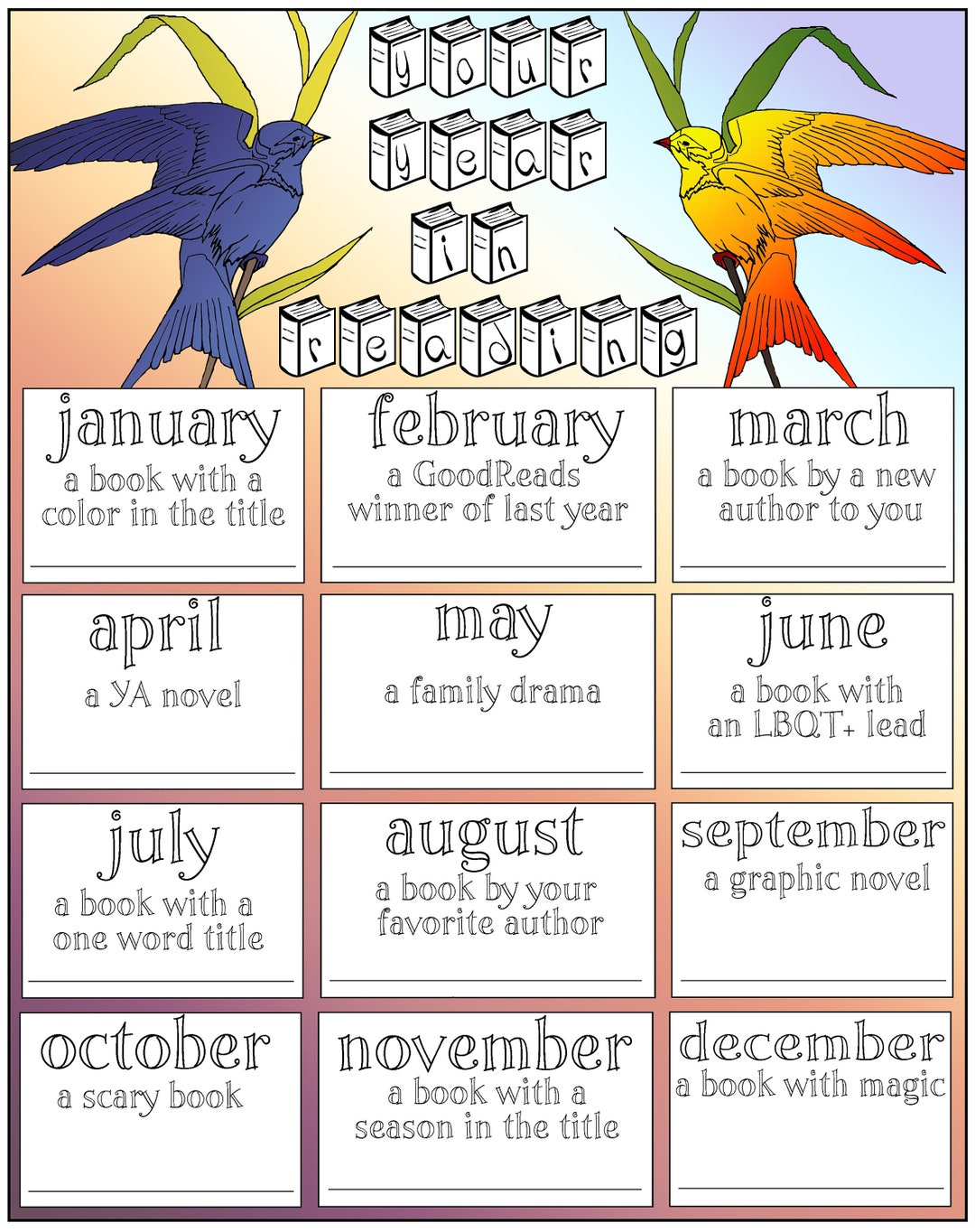 My Year in Reading With Prompts - Etsy