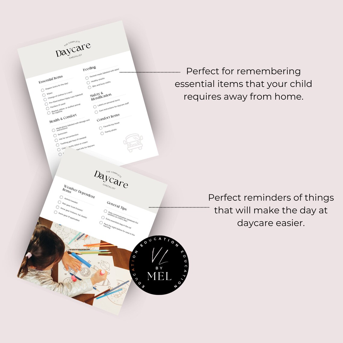 Daycare Checklist, Printable Childcare Checklist, Daycare Supplies, Childcare Planning ...