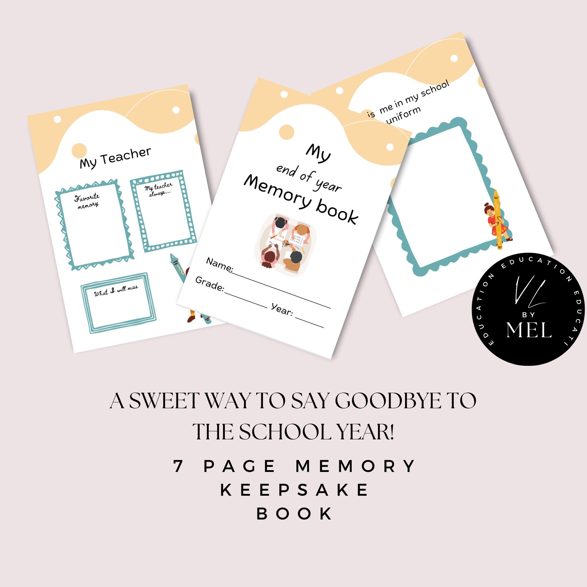 My End of Year Memory Book | Printable School Memory Journal for Kids ...