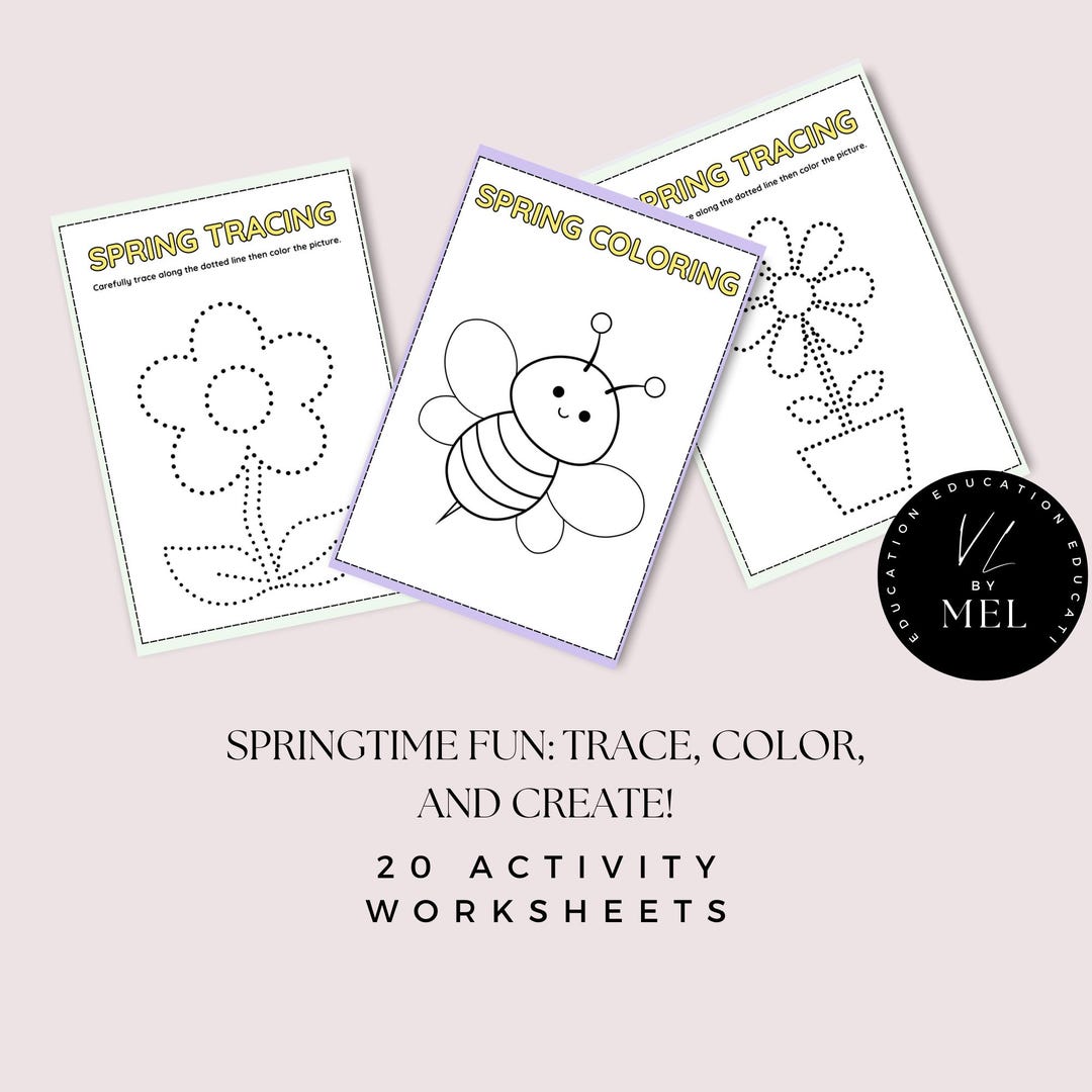 Spring Coloring and Tracing Sheets | Preschool and Kindergarten ...