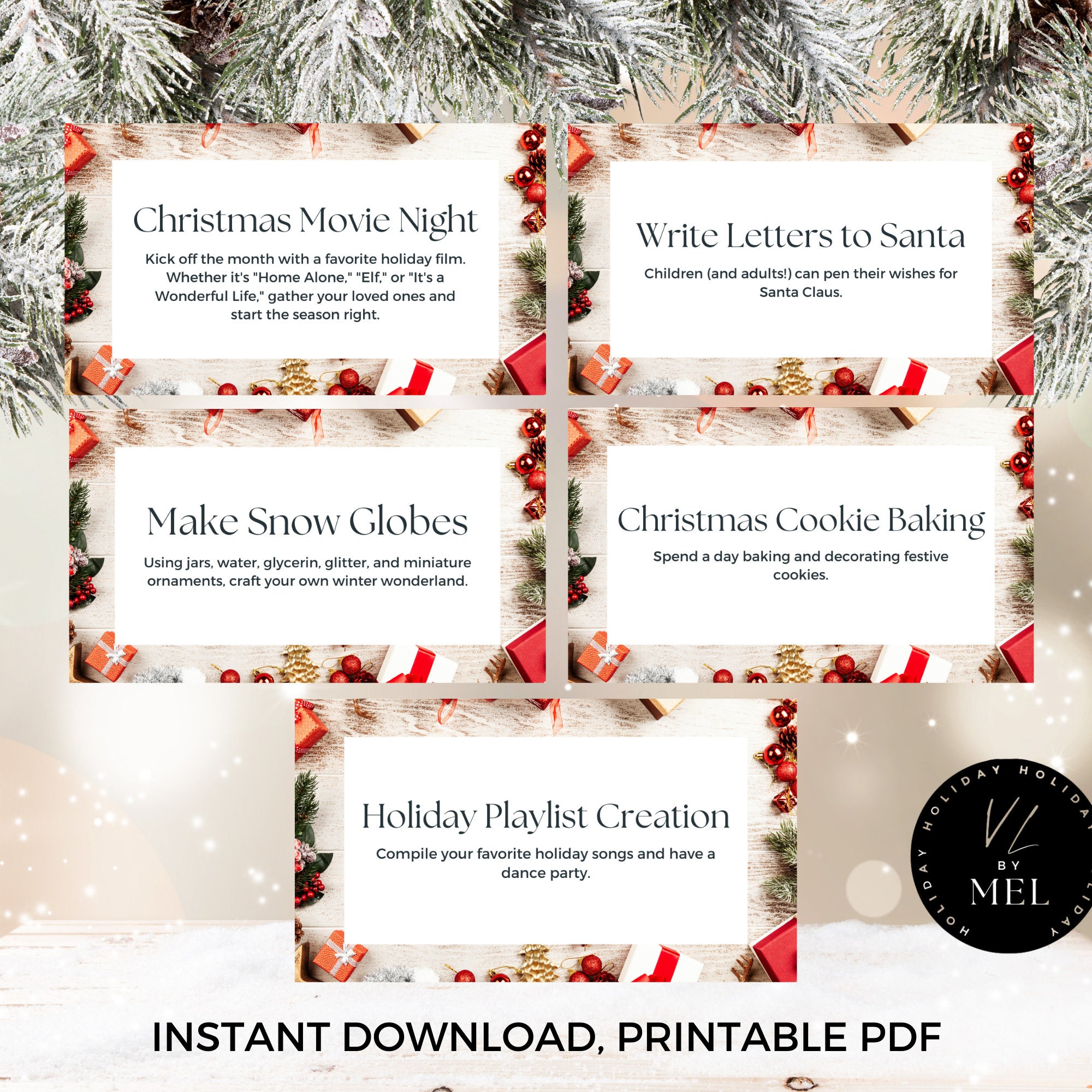 25 Printable Advent Activity Cards for Kids, Kids Advent Cards, Advent ...