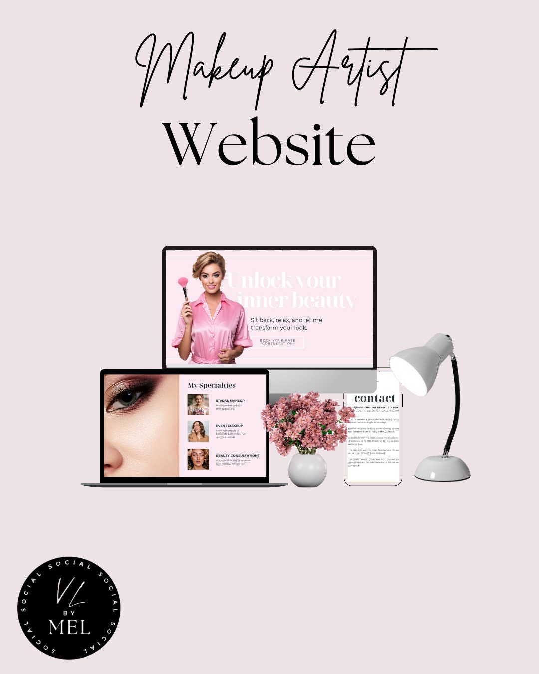 Canva Website Template for Makeup Artist. Done for You. Ready to Go ...