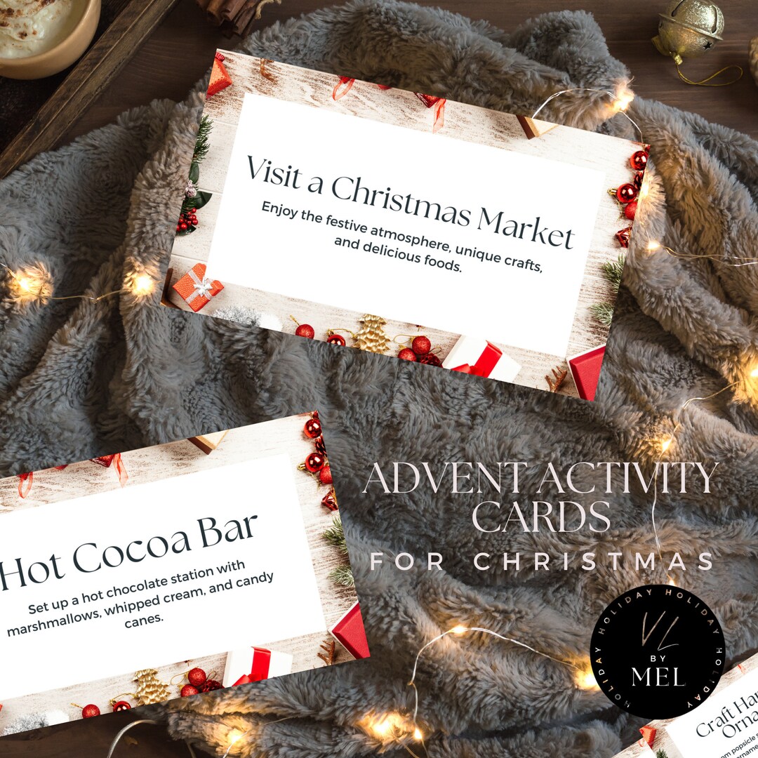 25 Printable Advent Activity Cards for Kids, Kids Advent Cards, Advent ...