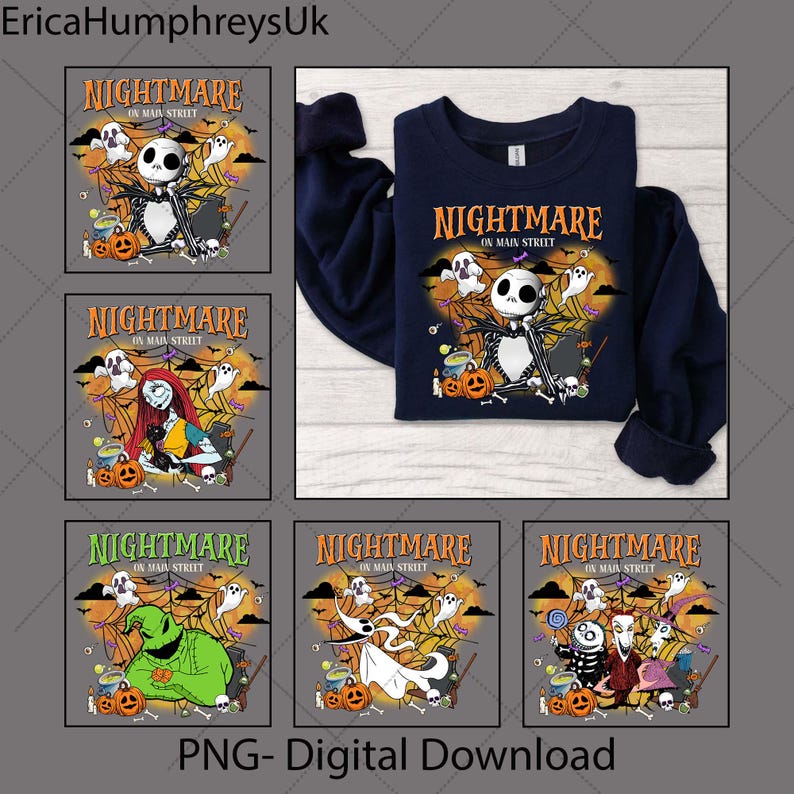 Nightmare on Main Street Png, Retro Halloween Png, Spooky Vibes Png ...