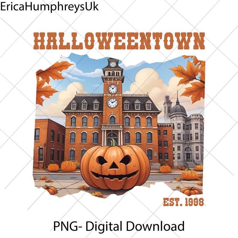 Halloween Town Est 1998 PNG Download, Vintage Halloweentown Png ...