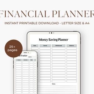 Financial Planner Printable Budget Planner Finance Savings Tracker ...