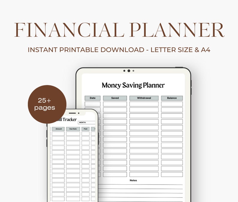 Financial Planner Printable Budget Planner Finance Savings Tracker ...