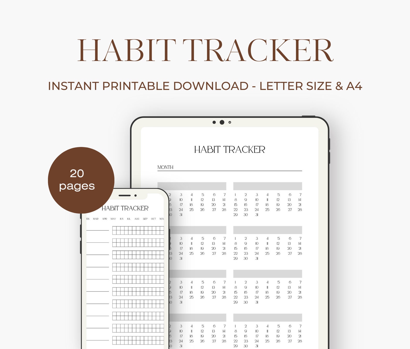 Habit Tracker Printable Habit Tracker Digital Yearly, Monthly, Weekly ...
