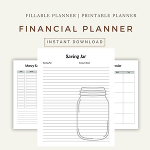 Financial Planner Printable Budget Planner Finance Savings Tracker ...