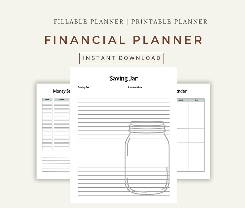 Financial Planner Printable Budget Planner Finance Savings Tracker ...