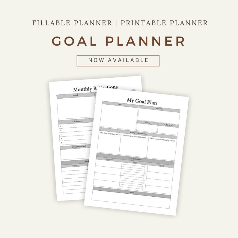 Goal Planner BUNDLE, Goals Tracker, SMART Goal Setting Kit, New Year ...
