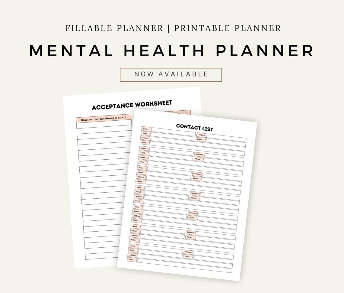 Mental Health Journal Printable Mental Health Planner - Etsy