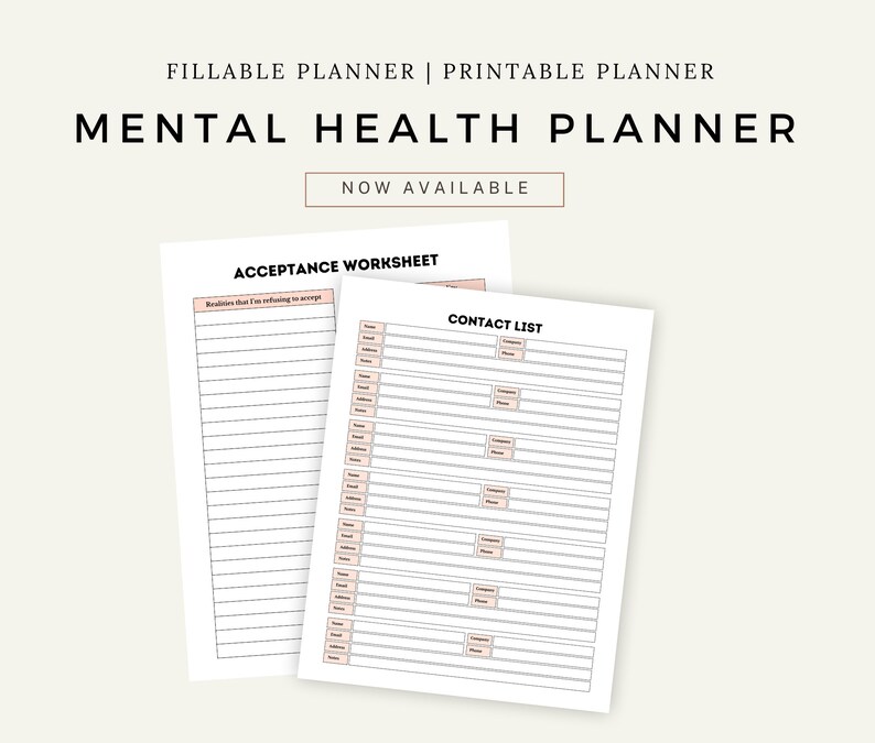 Mental Health Journal Printable Mental Health Planner - Etsy