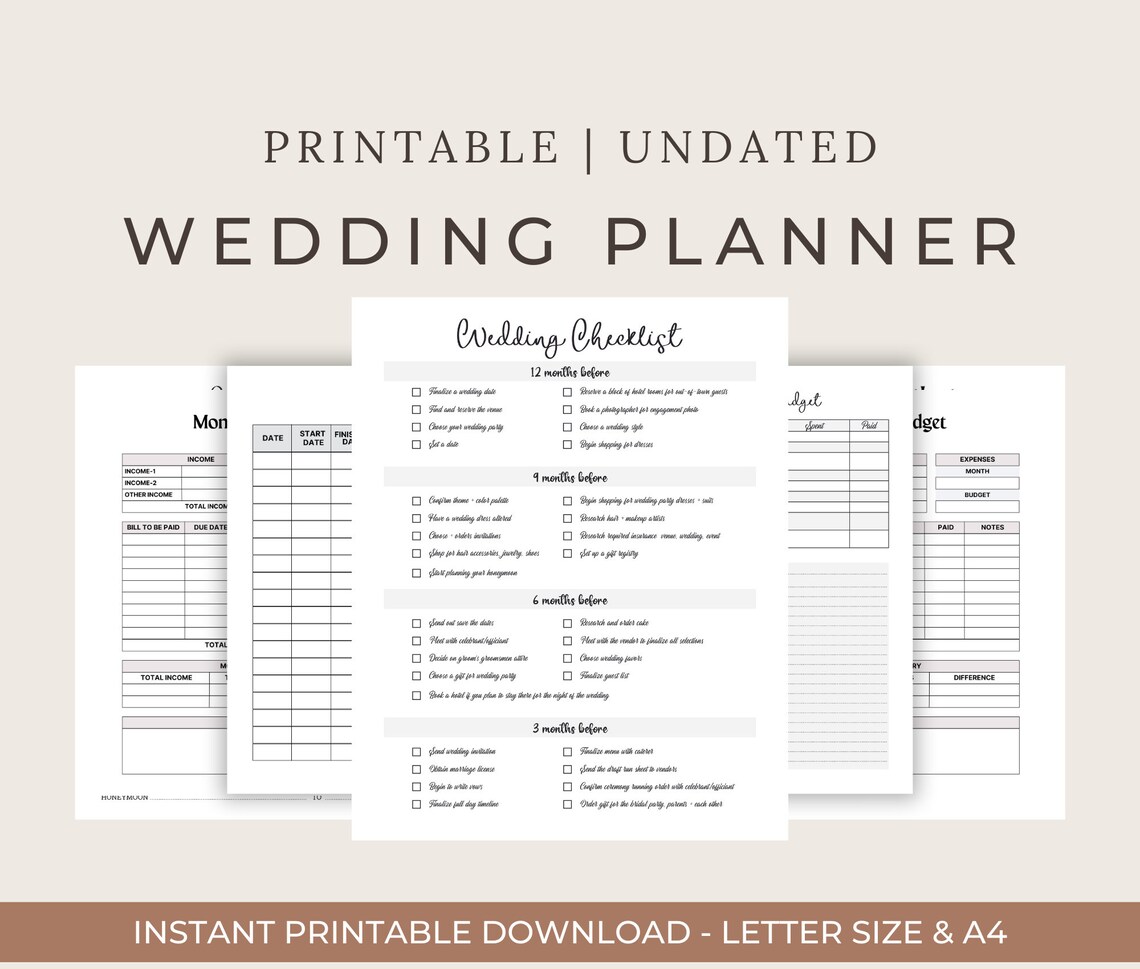 Wedding Planner Printable Printable Wedding Planner Pages Wedding Plan ...