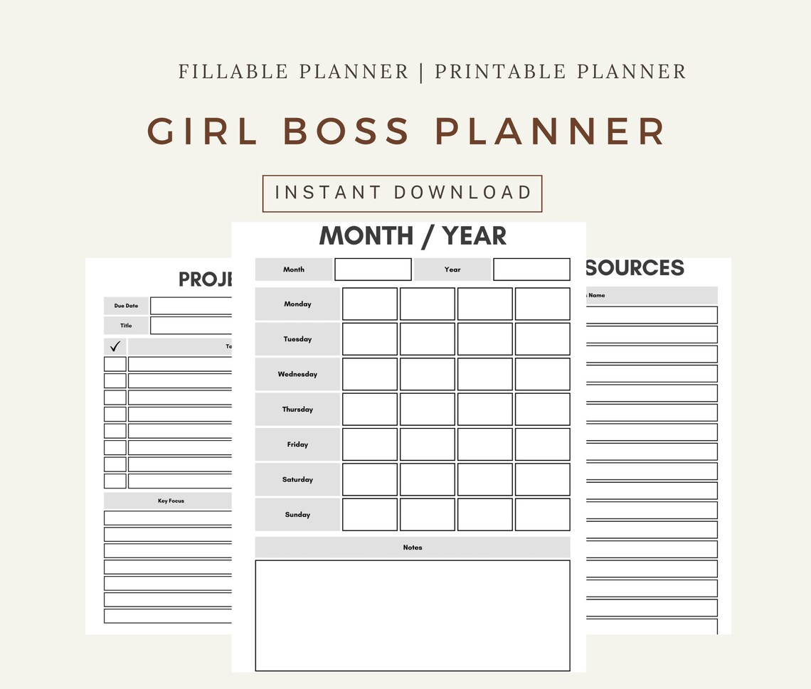 Boss Babe Planner Girl Boss Planner Ultimate Life Planner Bundle Self ...