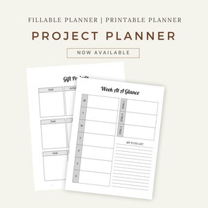 Project Planner Printable Productivity Planner Pages Work Planner Kit Task Tracker Goal Tracker ...
