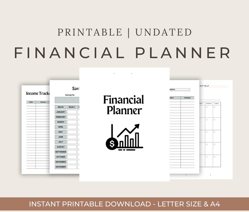 Financial Planner Printable Budget Planner Finance Savings Tracker ...