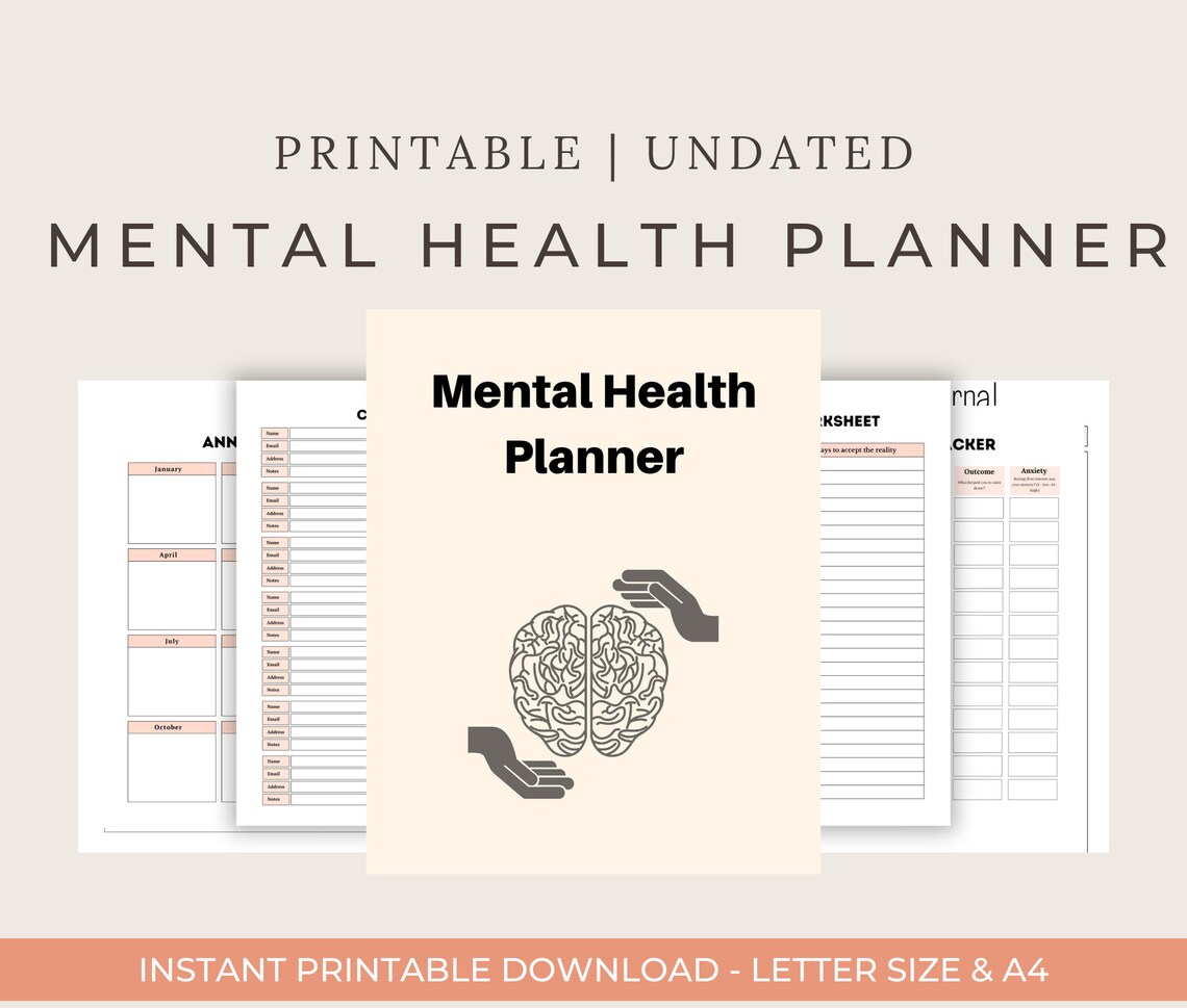 Mental Health Journal Printable Mental Health Planner - Etsy