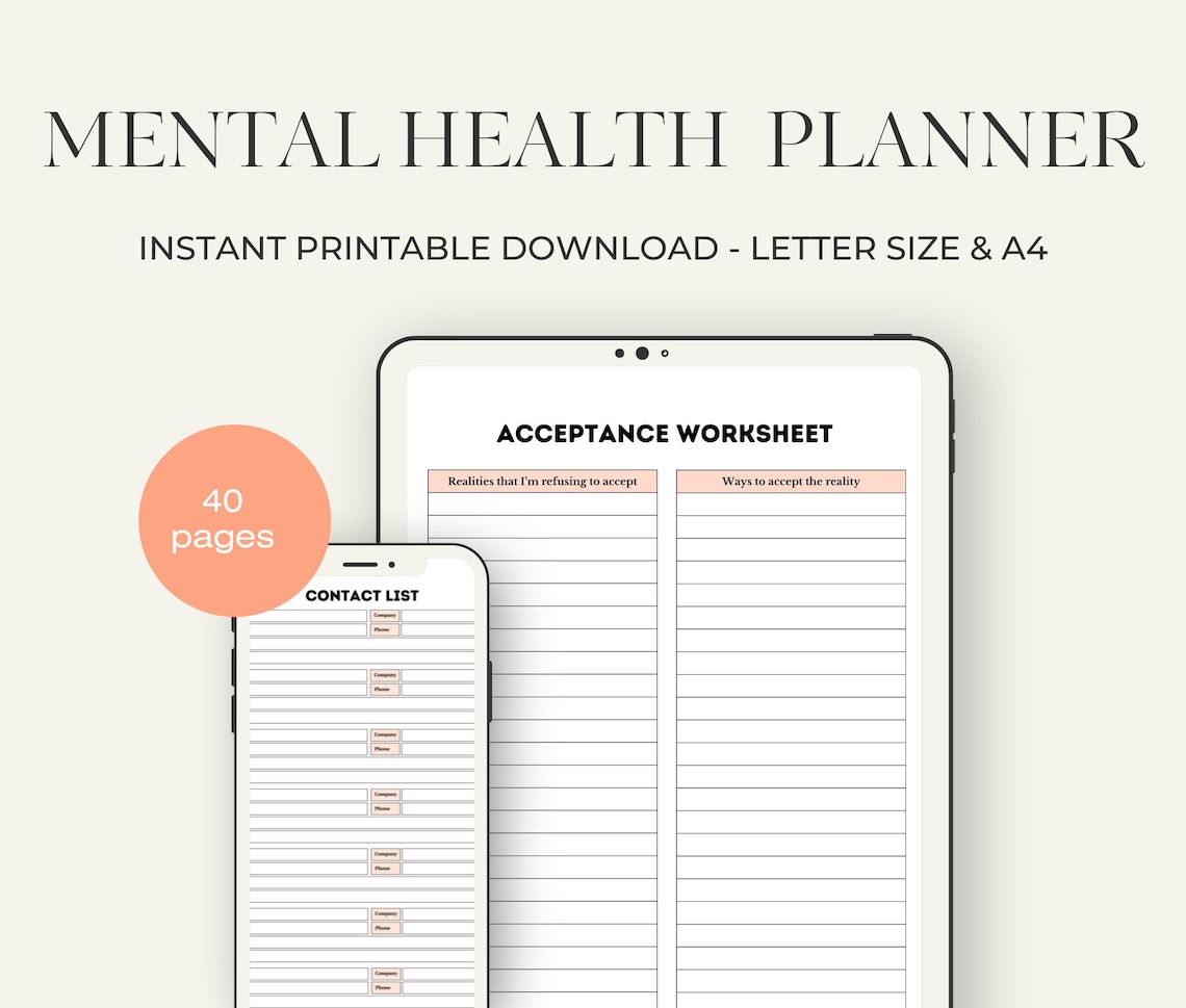Mental Health Journal Printable Mental Health Planner - Etsy