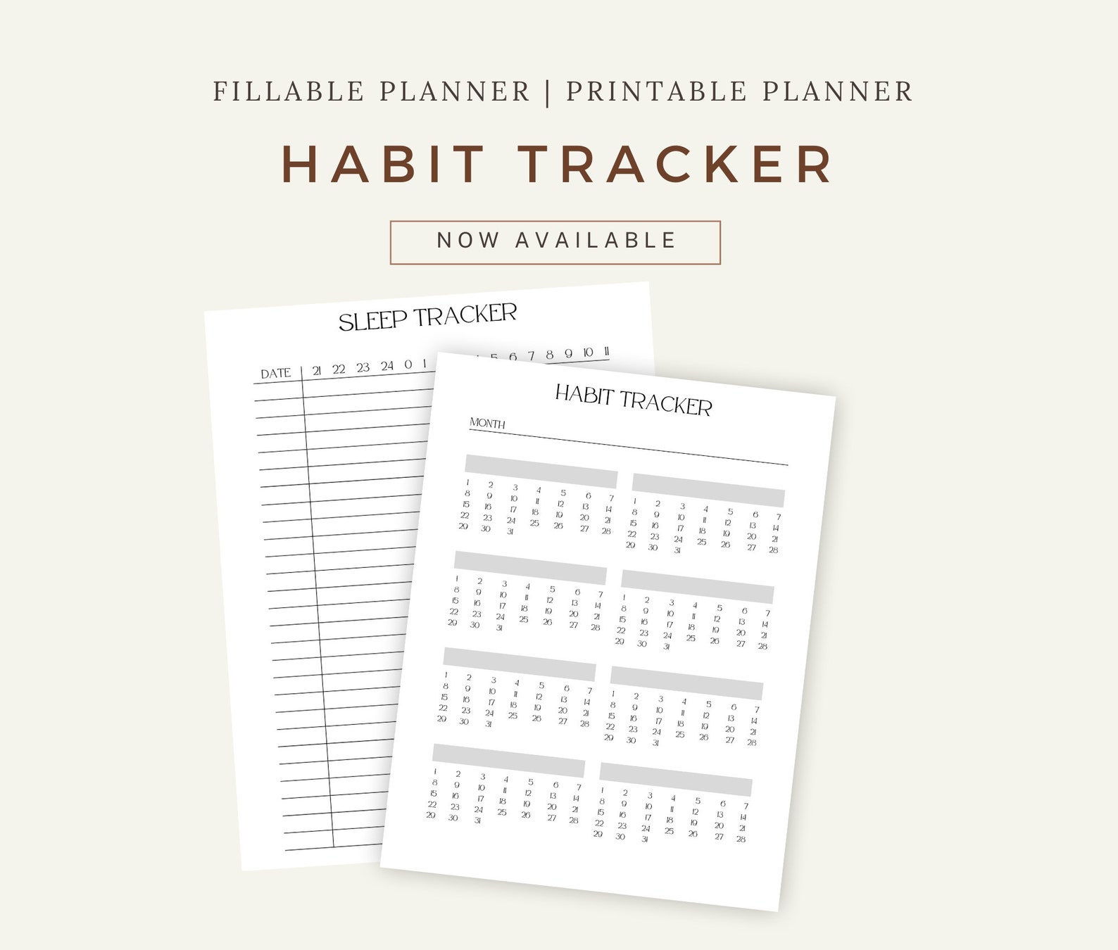 Habit Tracker Printable Habit Tracker Digital Yearly, Monthly, Weekly ...