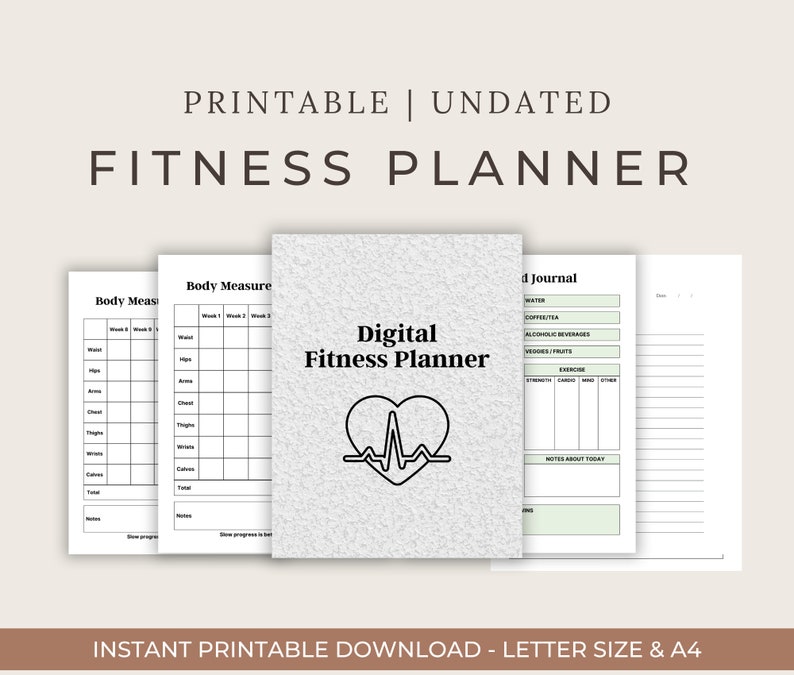 Fitness Planner Weight Loss Tracker BUNDLE Workout Planner - Etsy