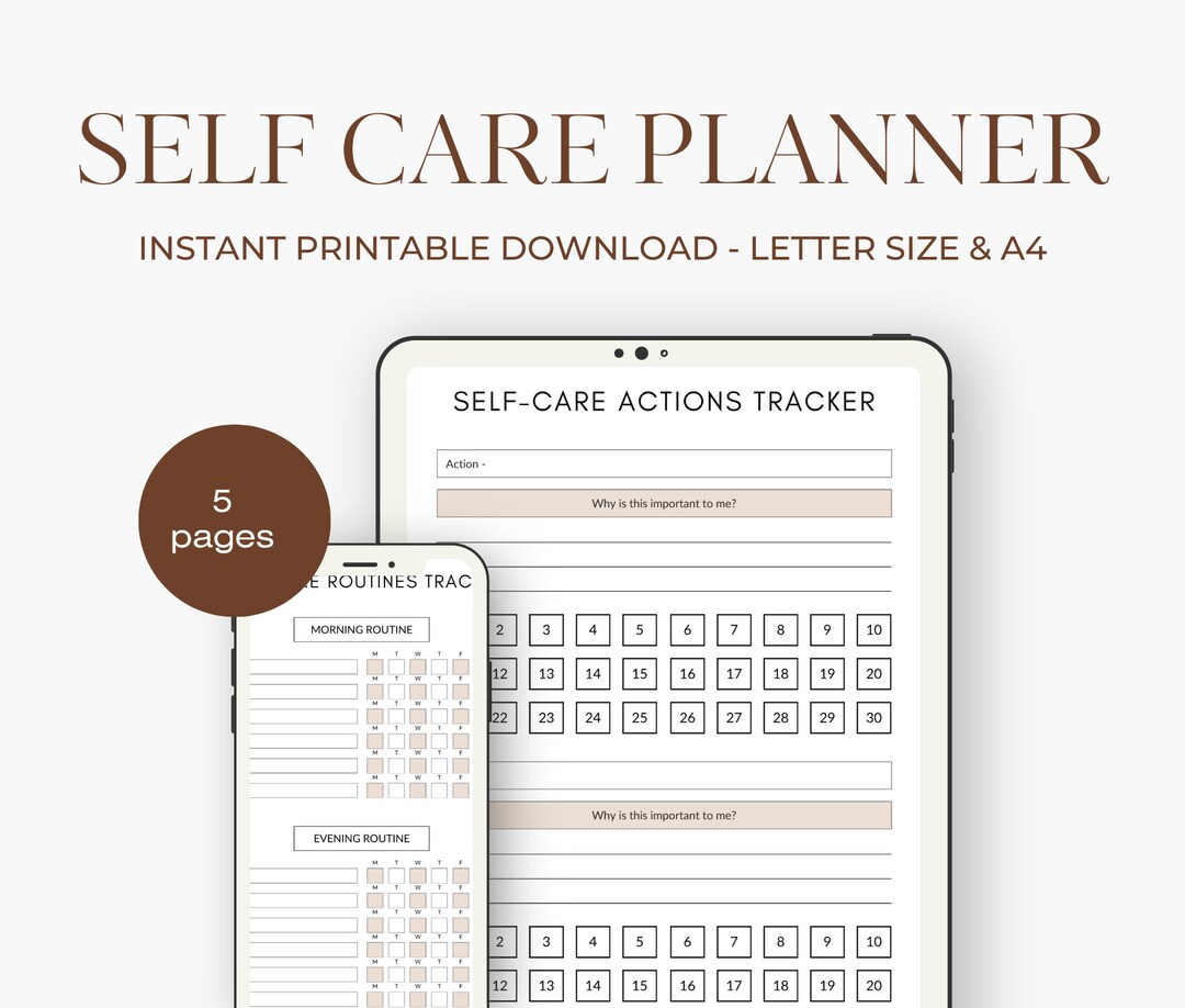 Self-care Planner Printable Self-love Journal Mental Health Worksheet ...