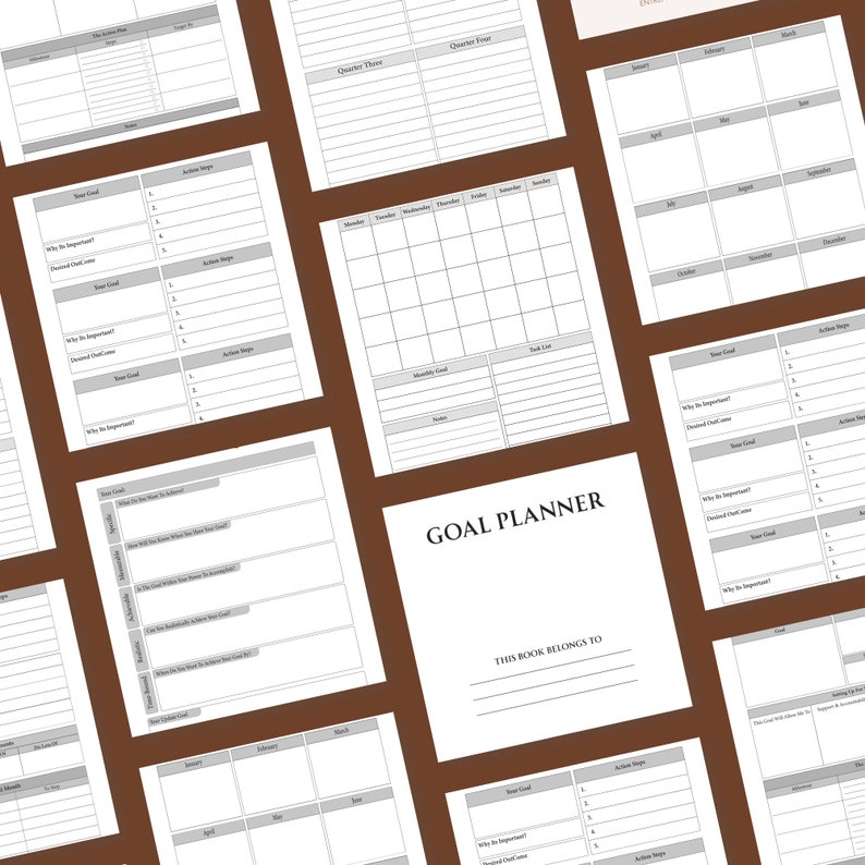 Goal Planner BUNDLE, Goals Tracker, SMART Goal Setting Kit, New Year ...