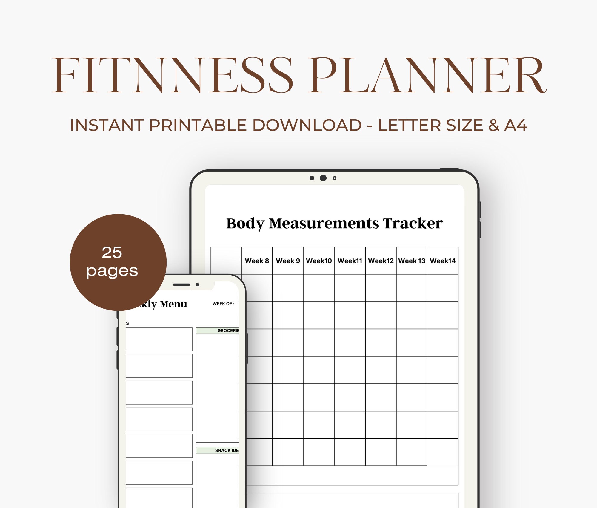 Fitness Planner, Weight Loss Tracker, BUNDLE, Workout Planner Fitness ...