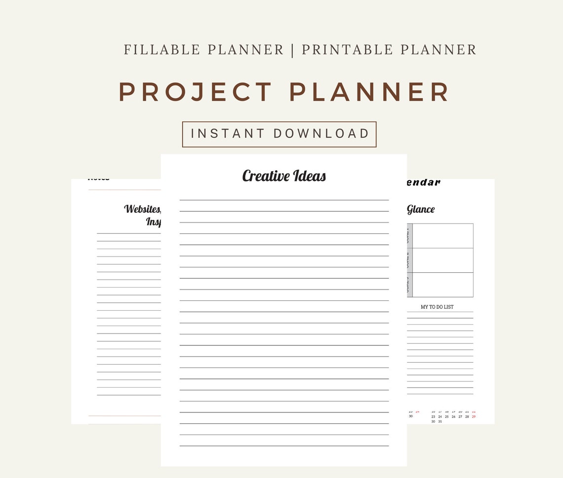 Project Planner Printable Productivity Planner Pages Work Planner Kit ...