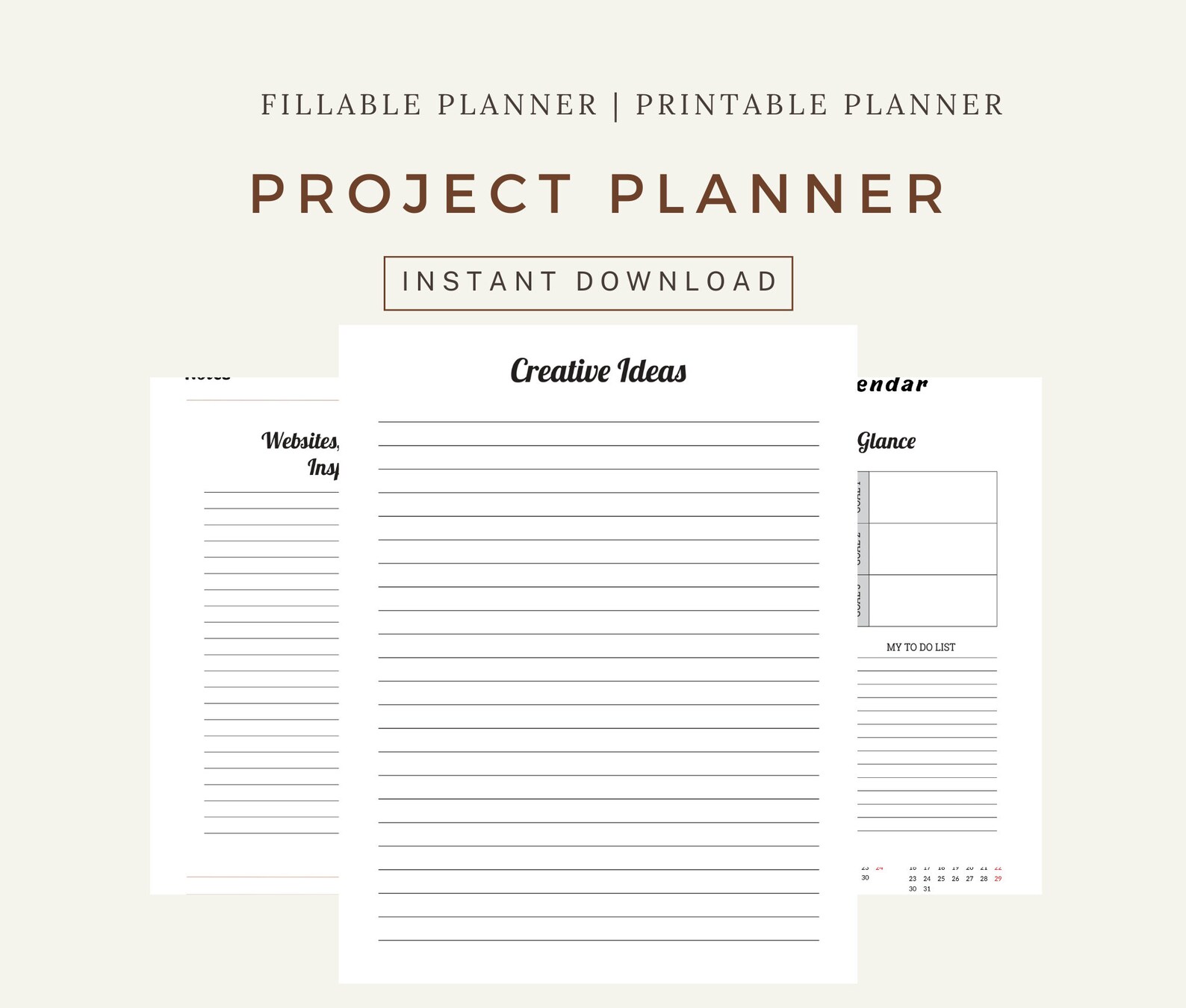 Project Planner Printable Productivity Planner Pages Work Planner Kit ...