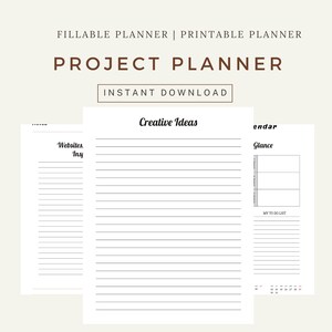 Project Planner Printable Productivity Planner Pages Work Planner Kit Task Tracker Goal Tracker ...