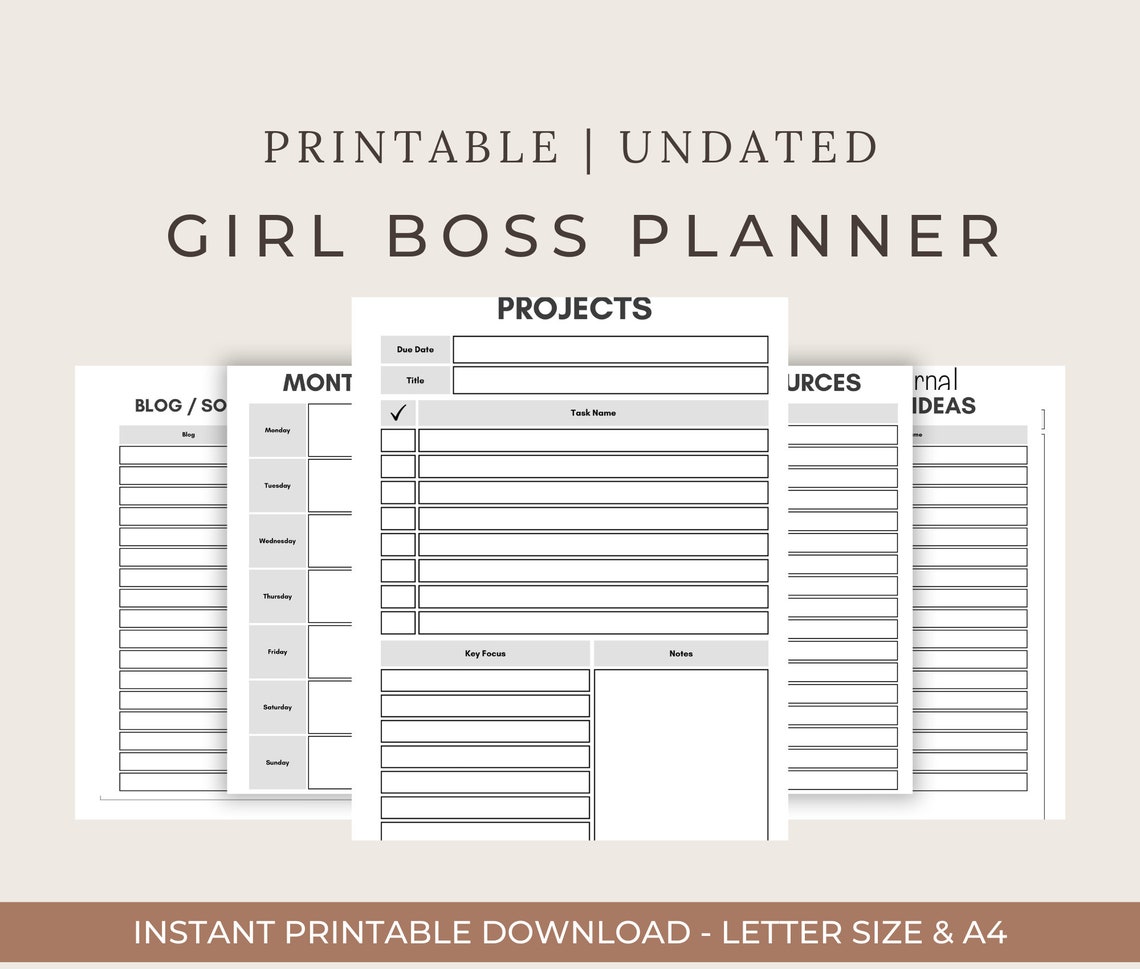 Boss Babe Planner Girl Boss Planner Ultimate Life Planner Bundle Self ...