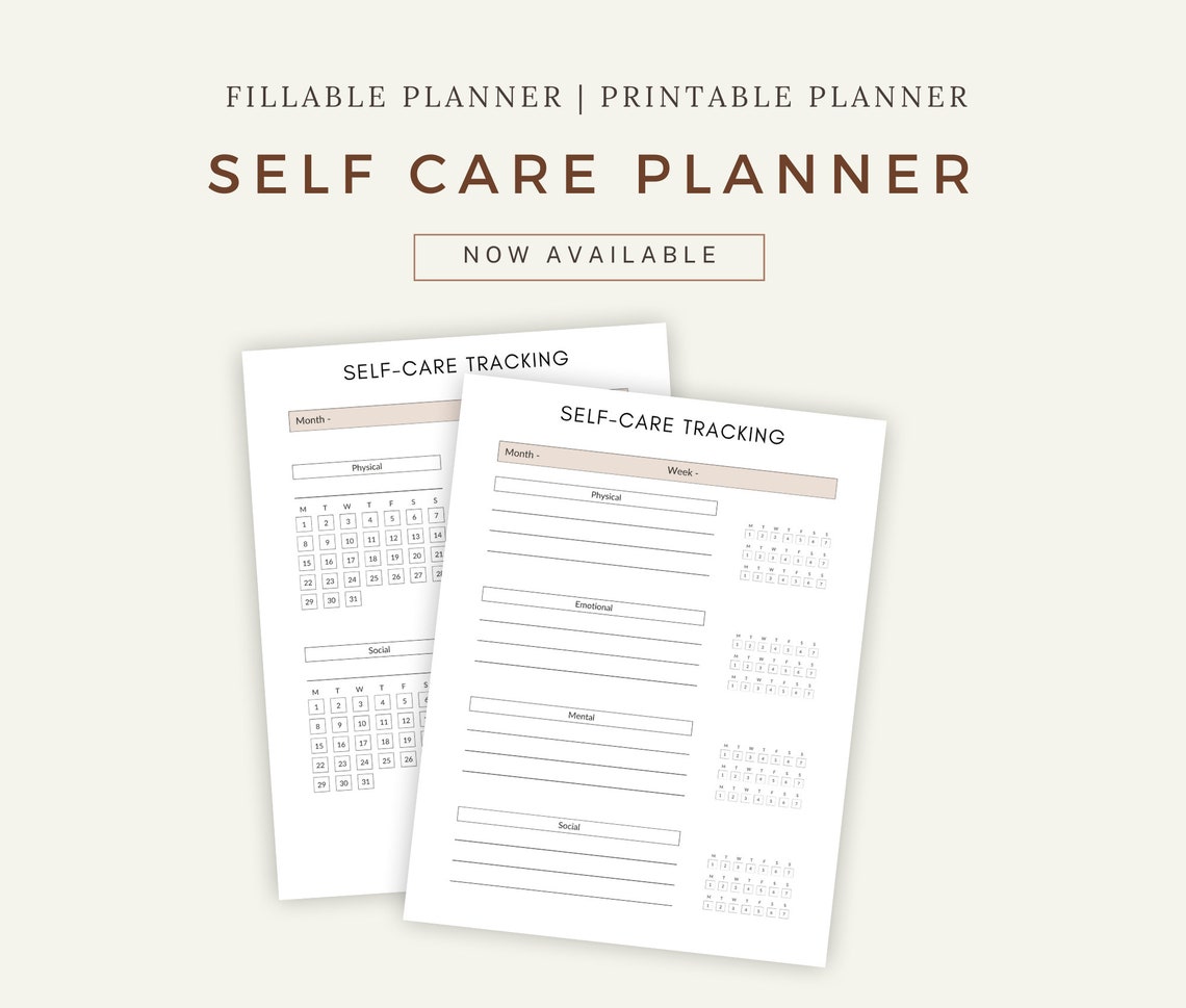 Self-care Planner Printable Self-love Journal Mental Health Worksheet ...