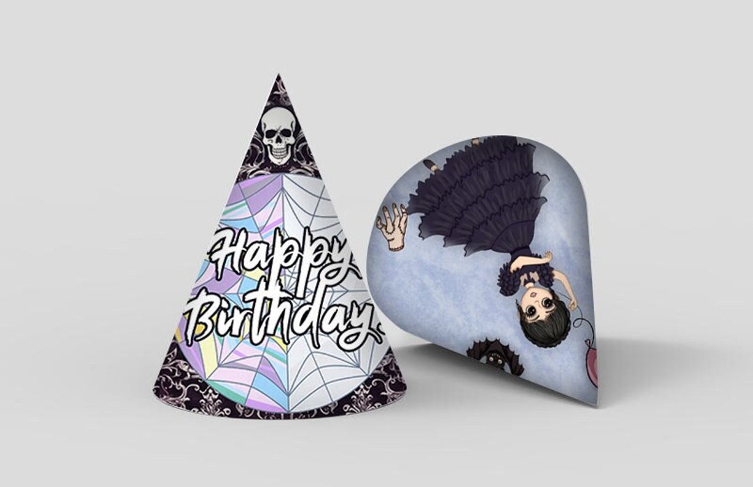 Wednesday Addams Bithday Party Hat. Nevermore Academy Beanie. Printable ...