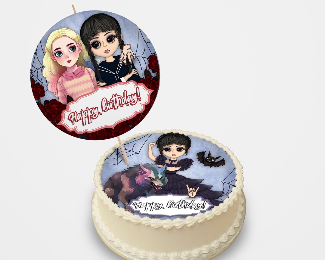 Wednesday Cake Birthday Topper. 4 Custom Cake Top Family Party - Etsy