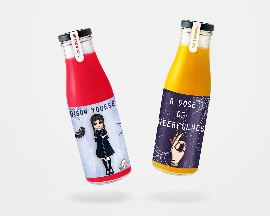 Wednesday Addams Birthday Decoration Water Bottle Sticker. Instant ...